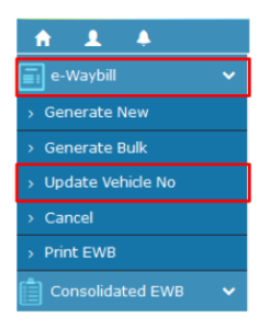 Update Vehicle Number on eway Bill Portal - www.ewaybill.nic.in